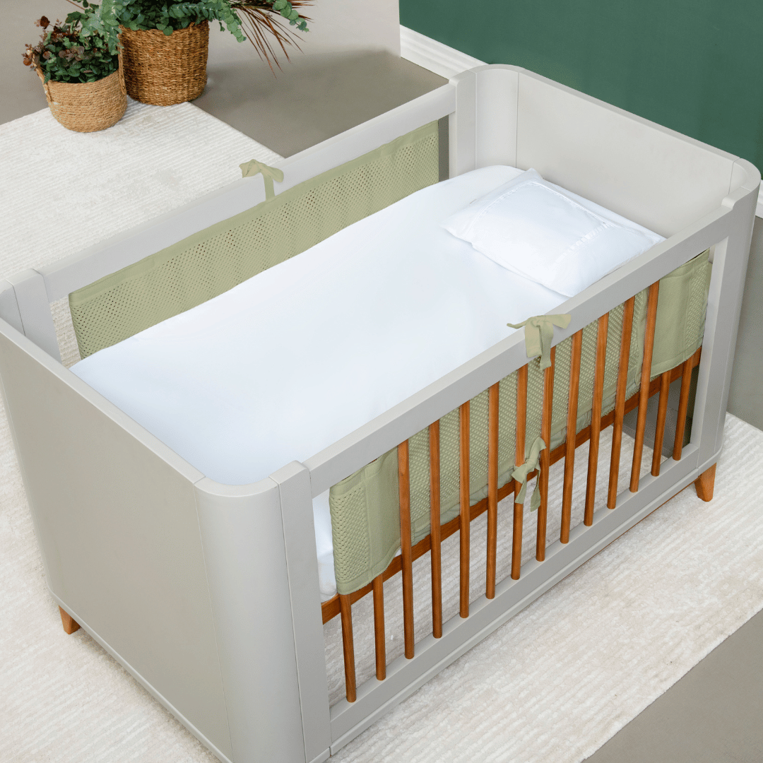 Tela Respirável Flow para Grade de Berço - 2 Lados Tricot Algodão Verd ...